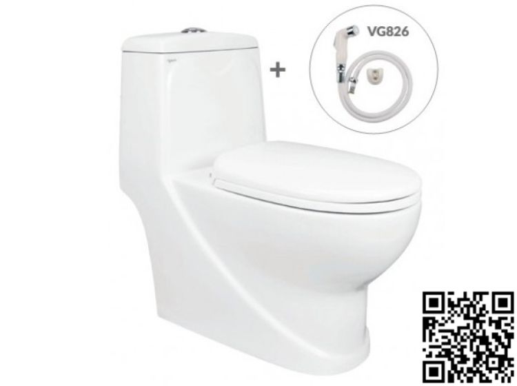 Bồn Cầu Viglacera V38 Nắp Êm V38M + Vòi Xịt VG826